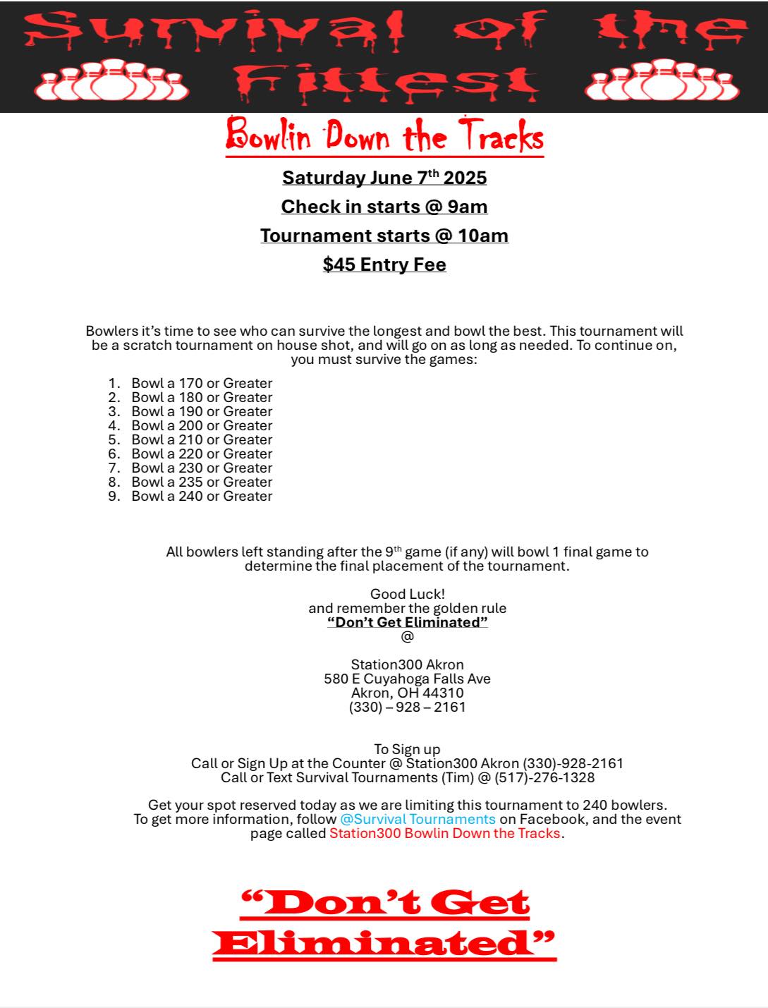 Tourney report: Station 300 hosts Survival event; HDP sweeper returns ...